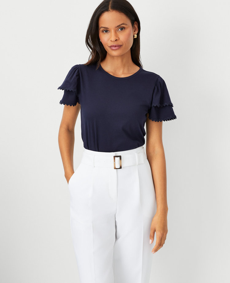 Ric Rac Trim Pima Cotton Tee