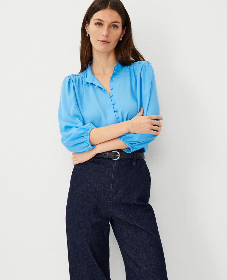 Women's Blue Work Blouses & Tops | Ann Taylor