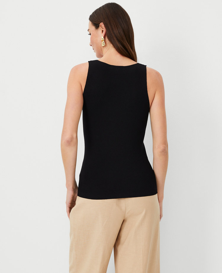 Ribbed V-Neck Sweater Shell