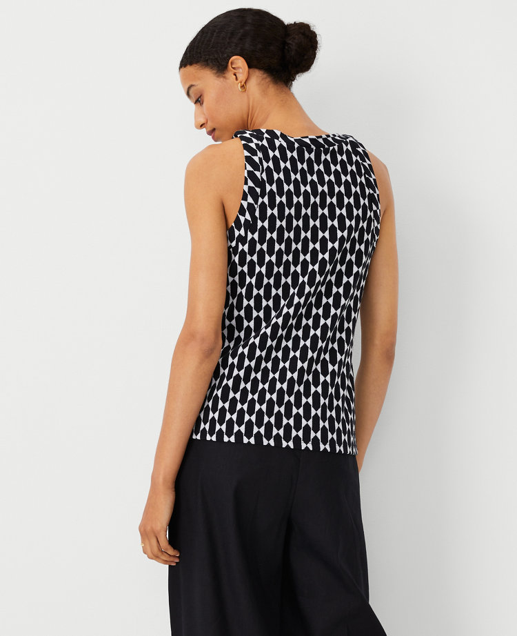 Geo Textured Banded Tank Top