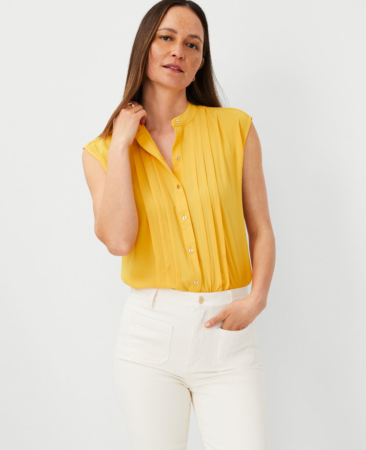 Shirred Button Top