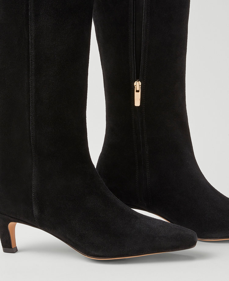 Kitten Heel Suede Boot