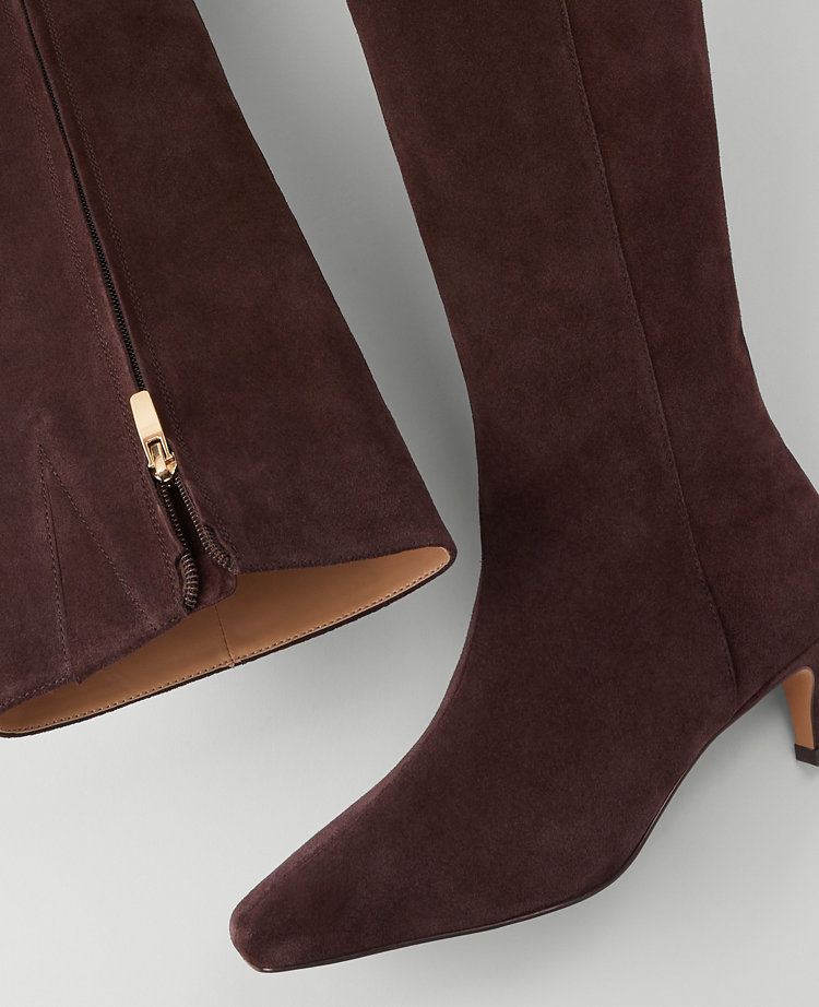Kitten Heel Suede Boot