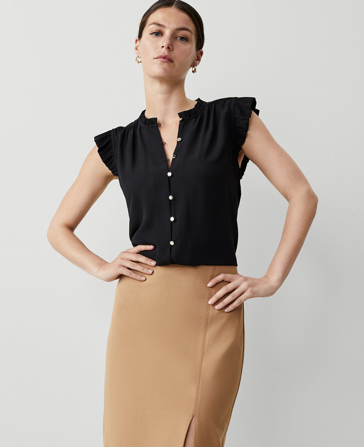 Mixed Media Ruffle Shell