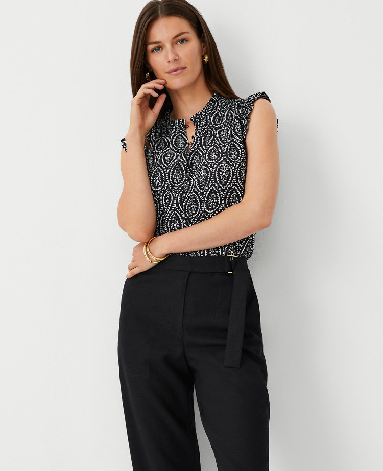 Mixed Media Ruffle Shell