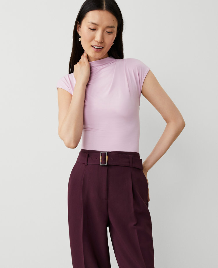 Draped Mock Neck Top