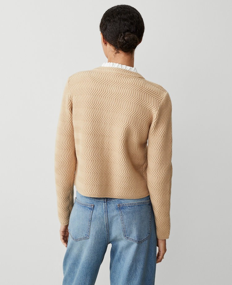 Woven Ruffle Neck Stitch Jacket