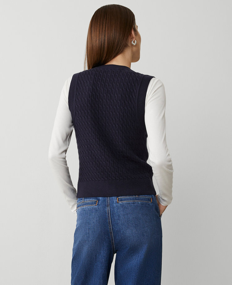 Cable V-Neck Vest