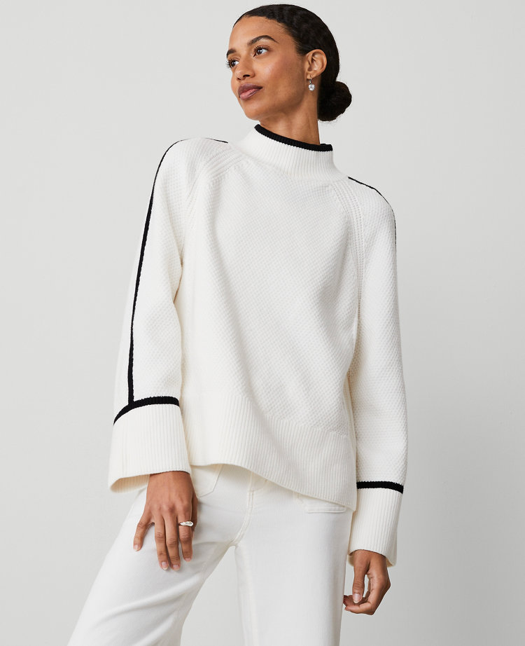 Tipped Turtleneck Sweater