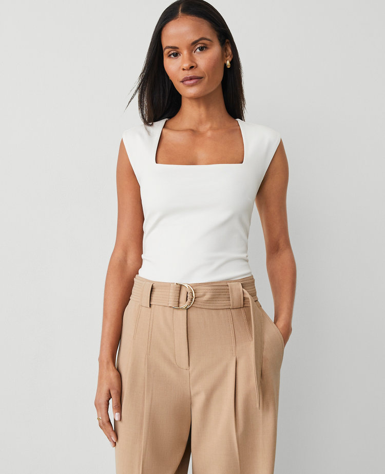 Ponte Square Neck Tank Top