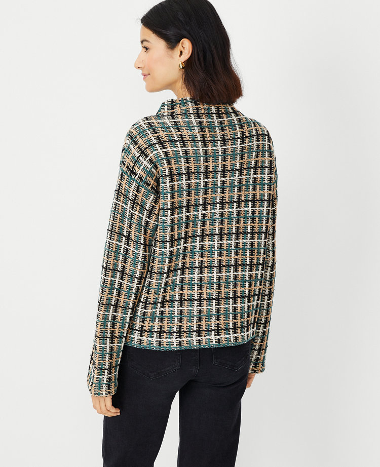 Tweedy Funnel Neck Sweater