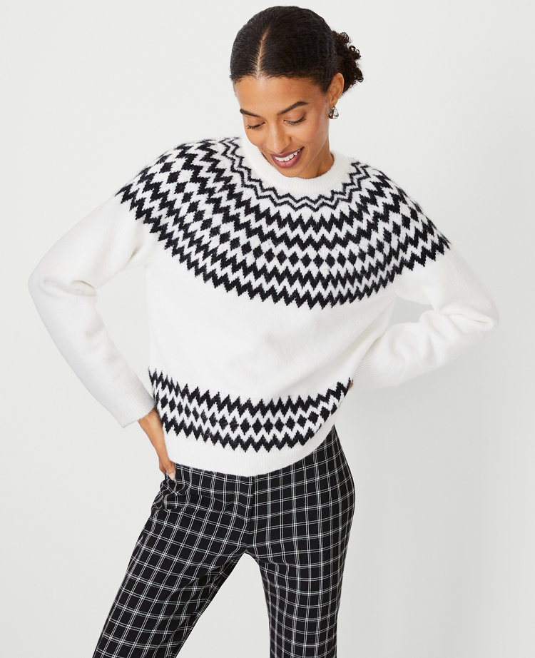 Fair Isle Raglan Crop Sweater