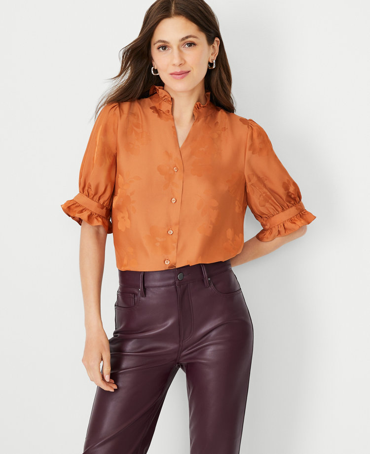 Ruffle Button Top