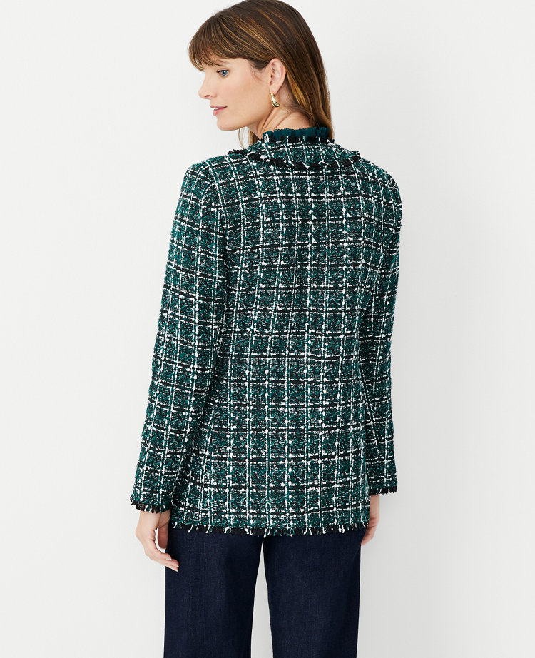 Shimmer Tweed V-Neck Cardigan Jacket