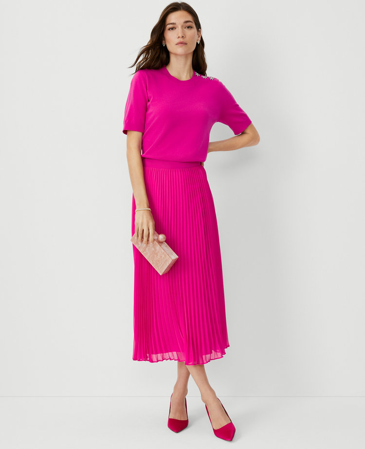 Pleated Midi Skirt