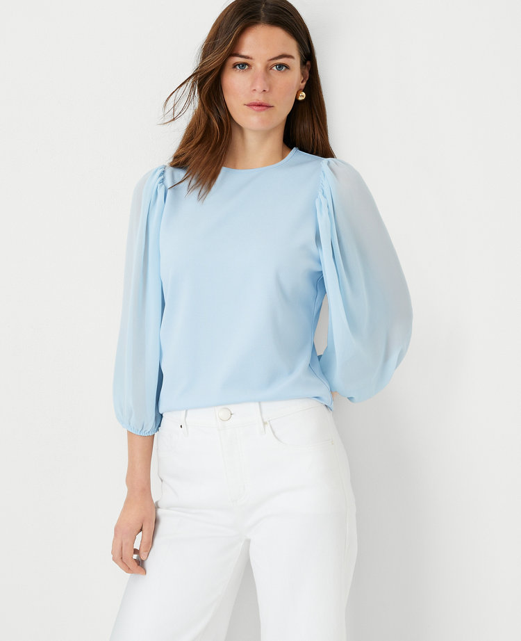 Women's Blue Work Blouses & Tops | Ann Taylor