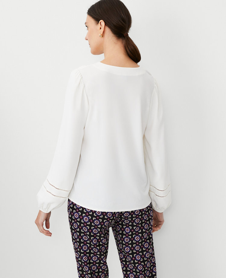 Cutout Split Neck Top