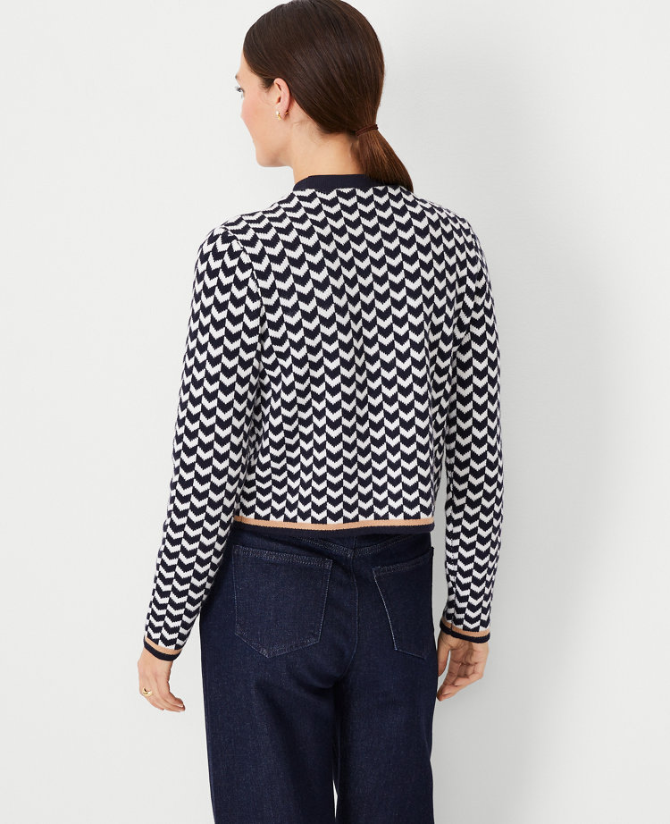 Herringbone Cropped Cardigan