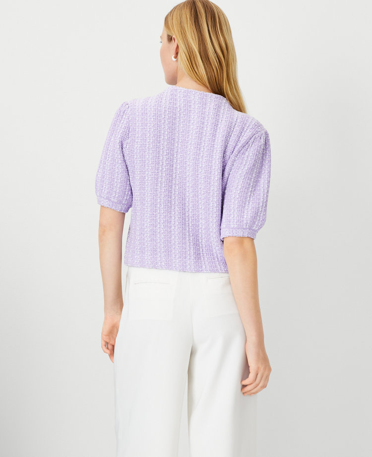 Textured Plaid Stitch Sweater Jacket