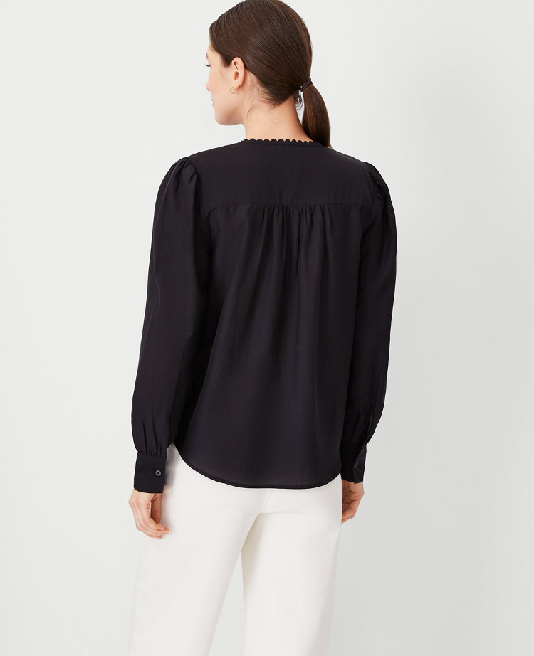 Ric Rac Trim Cotton Blend Popover