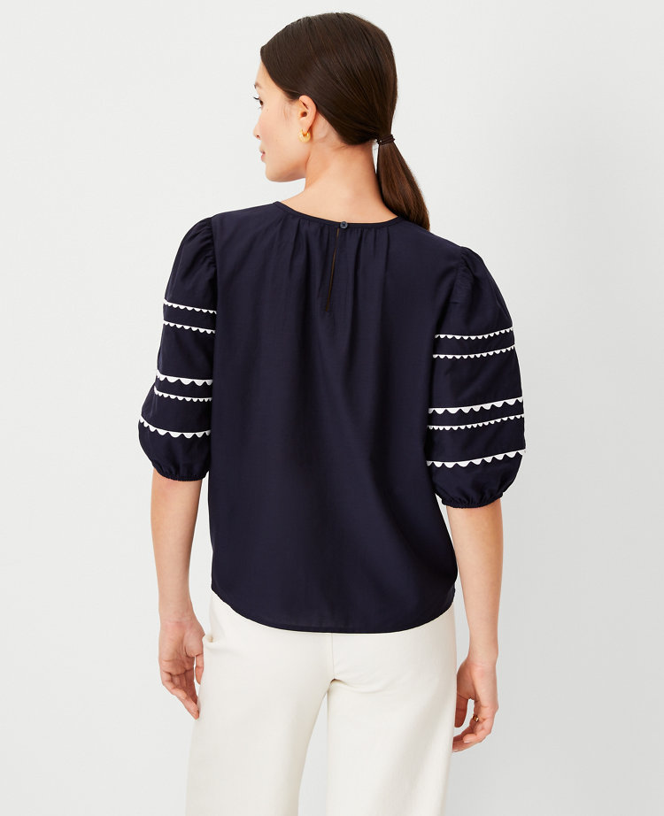 Cotton Blend Ric Rac Top