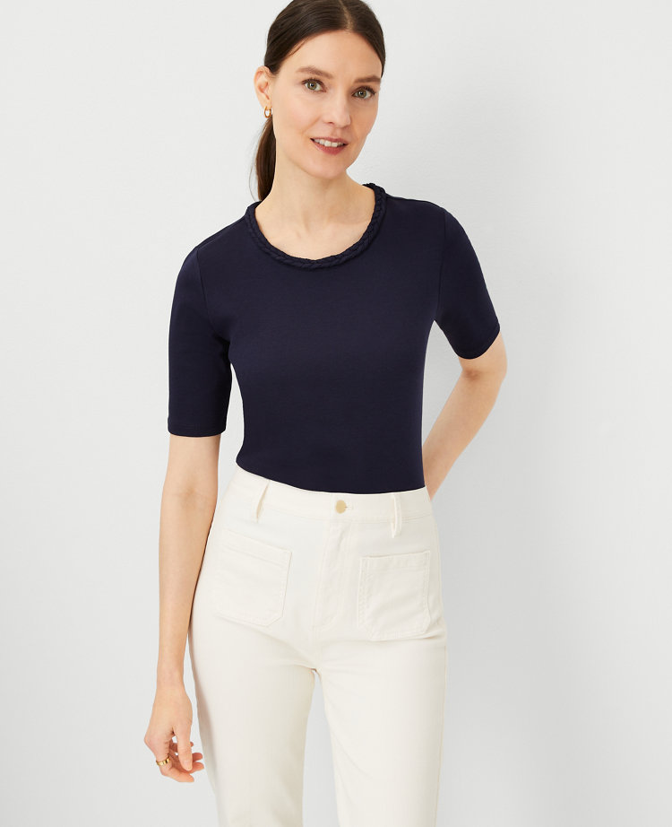 Braided Pima Cotton Tee