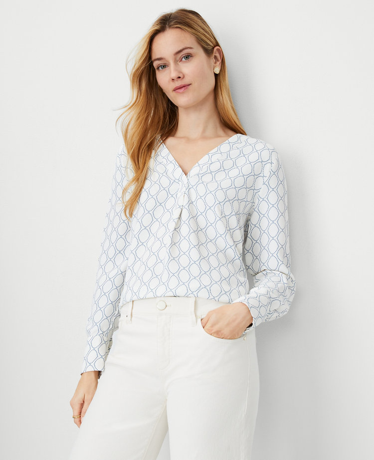 Mixed Media Pleat Front Top