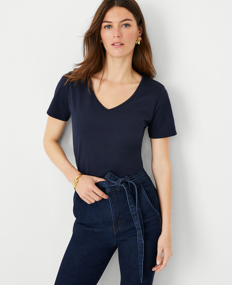 Pima Cotton V-Neck Tee
