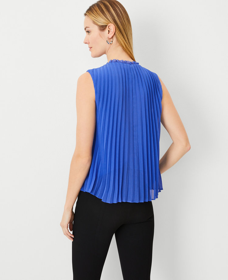 Pleated Tie Neck Top