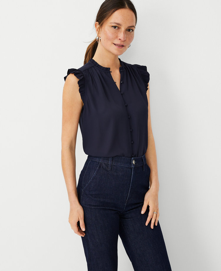 Mixed Media Ruffle Shell