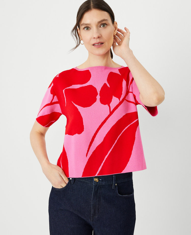 Floral Relaxed Elbow Sleeve Tee