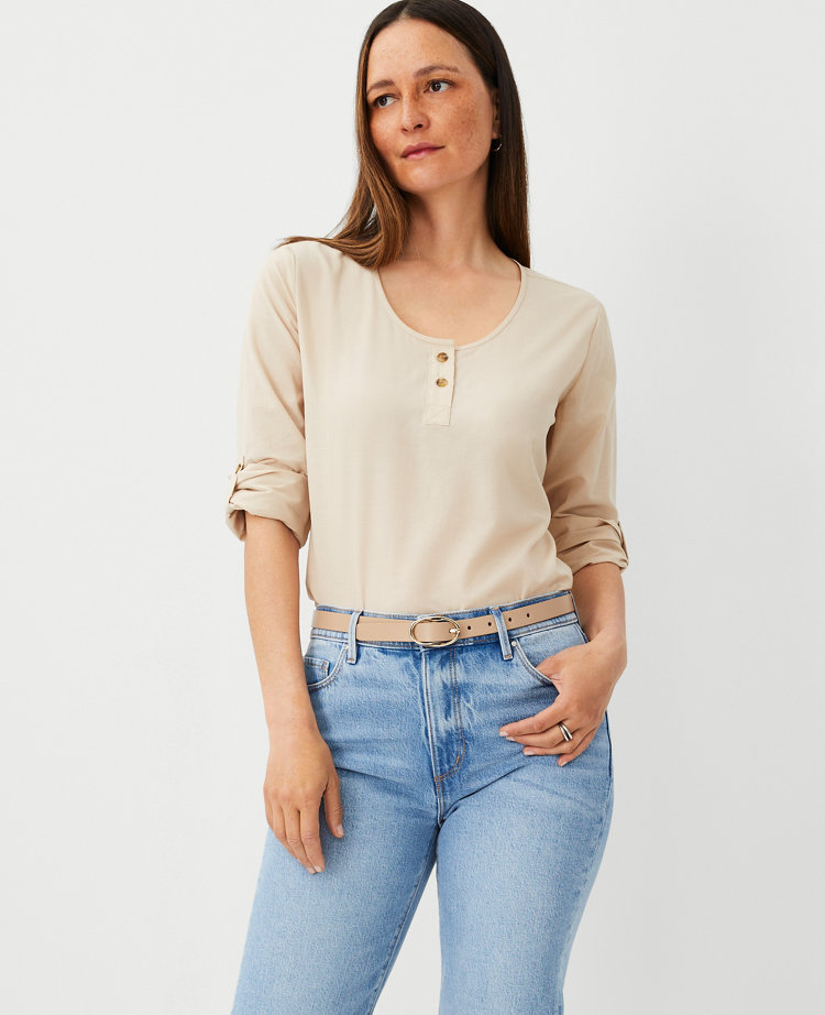 Roll Tab Sleeve Top