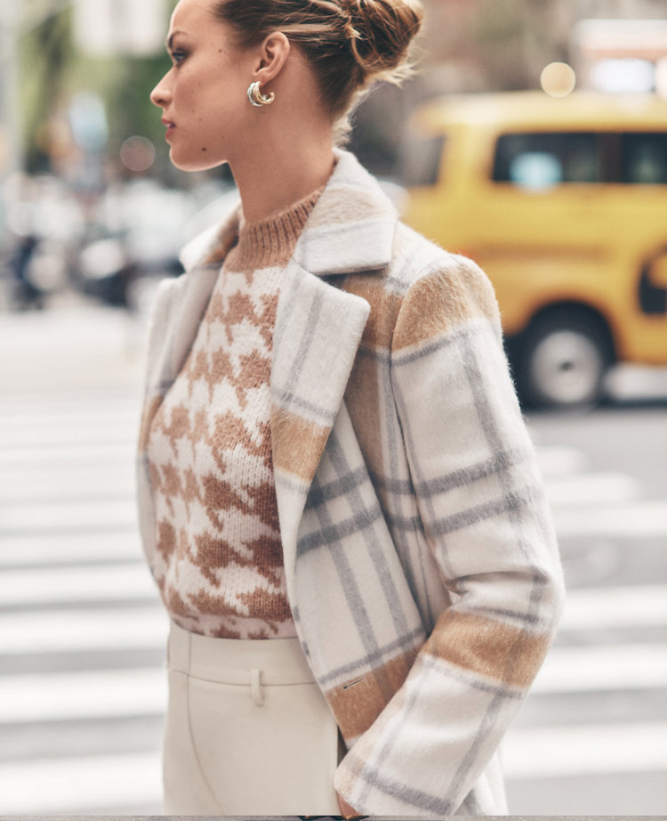 Houndstooth Wedge Sweater