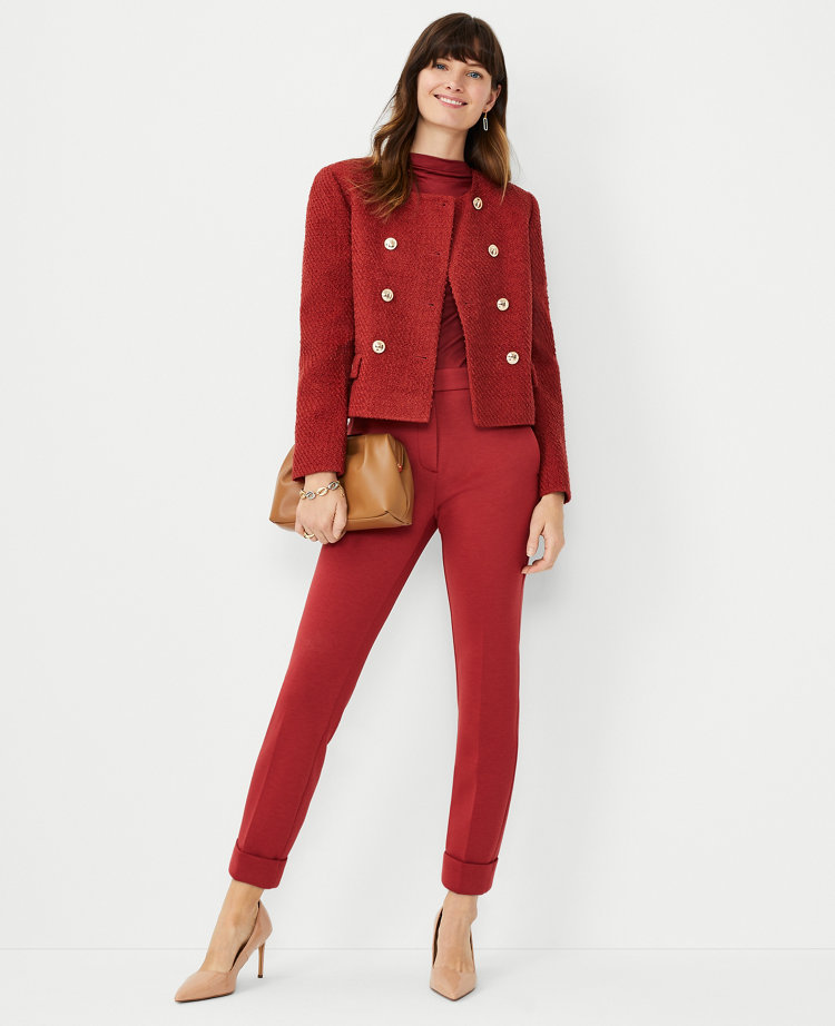 The Petite High Rise Eva Ankle Pant in Double Knit