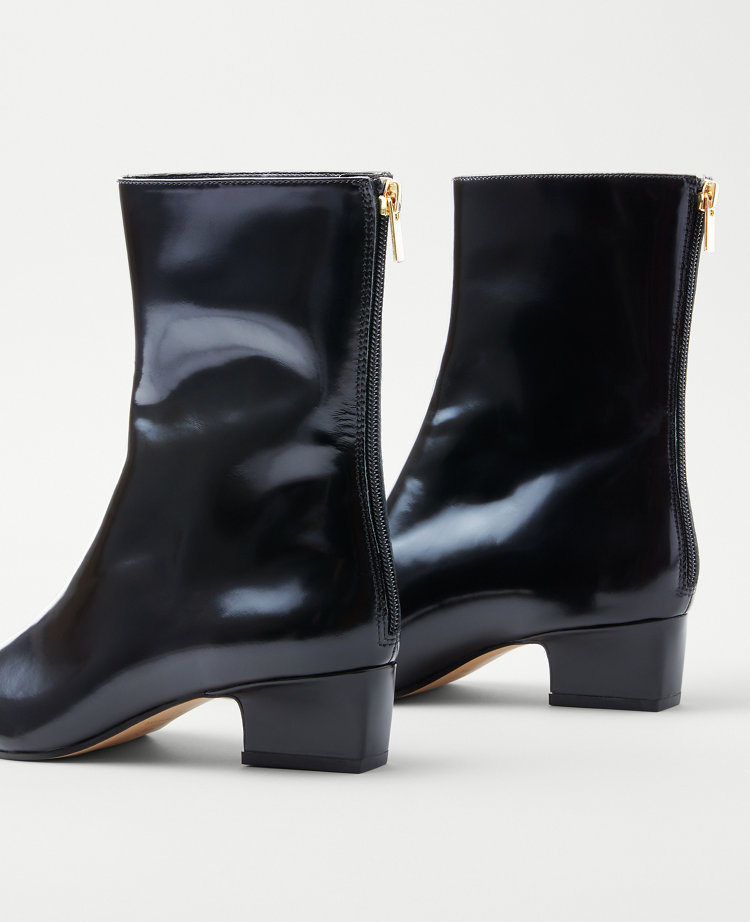 Tapered Heel Leather Booties