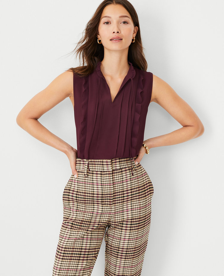 Ruffle Pintucked Popover Shell