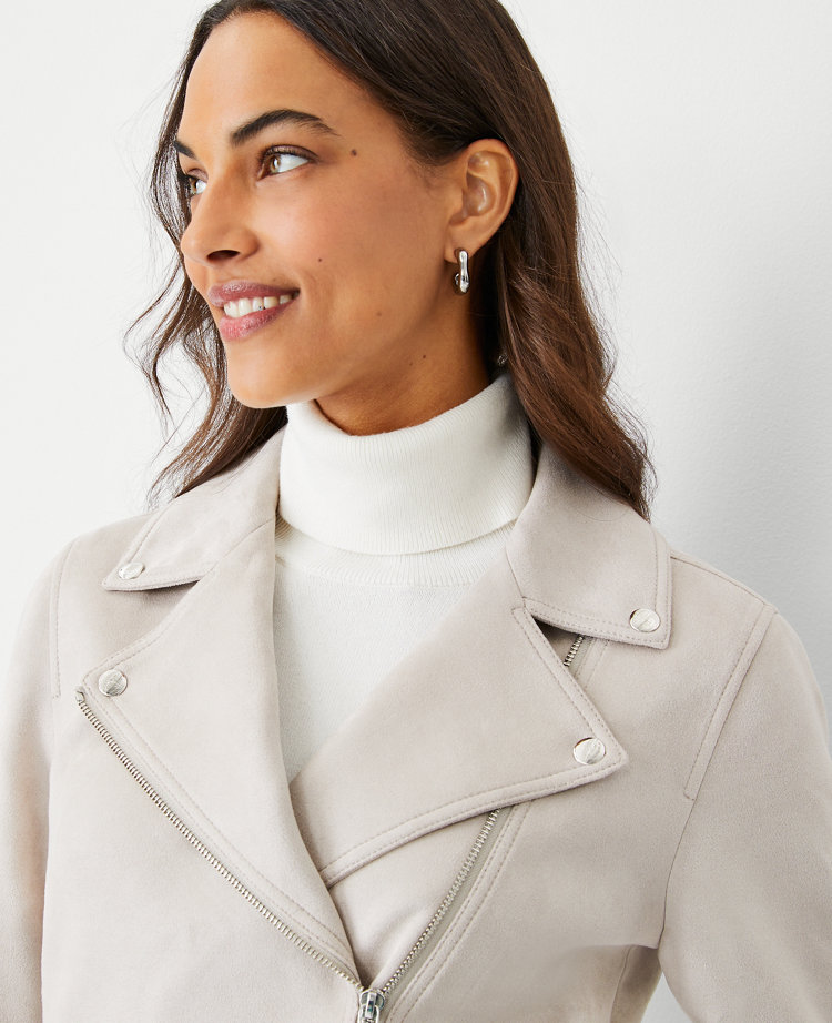 Faux Suede Moto Jacket