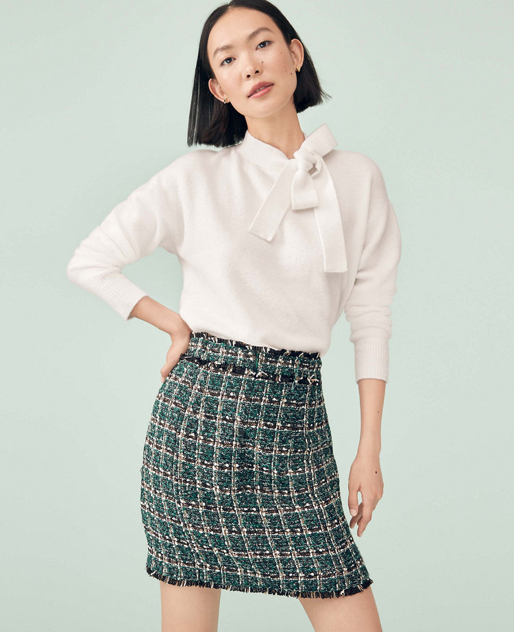 Tie Neck Wedge Sweater