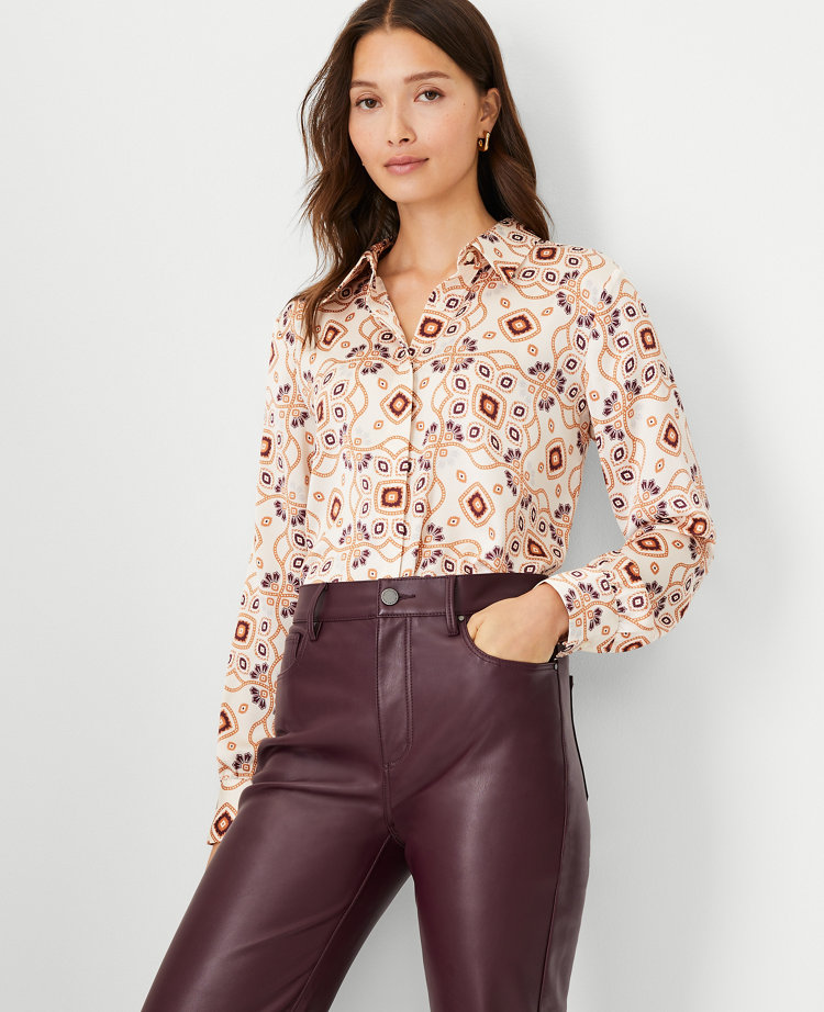 Medallion Collared Button Shirt