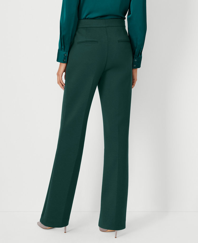 The Pintucked High Rise Trouser Pant in Double Knit