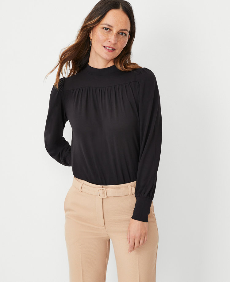Blouson Mock Neck Top