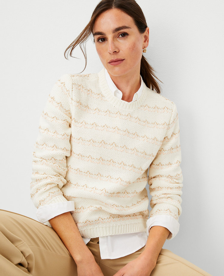 Stripe Textured Stitch Sweater