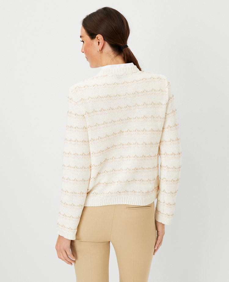 Stripe Textured Stitch Sweater