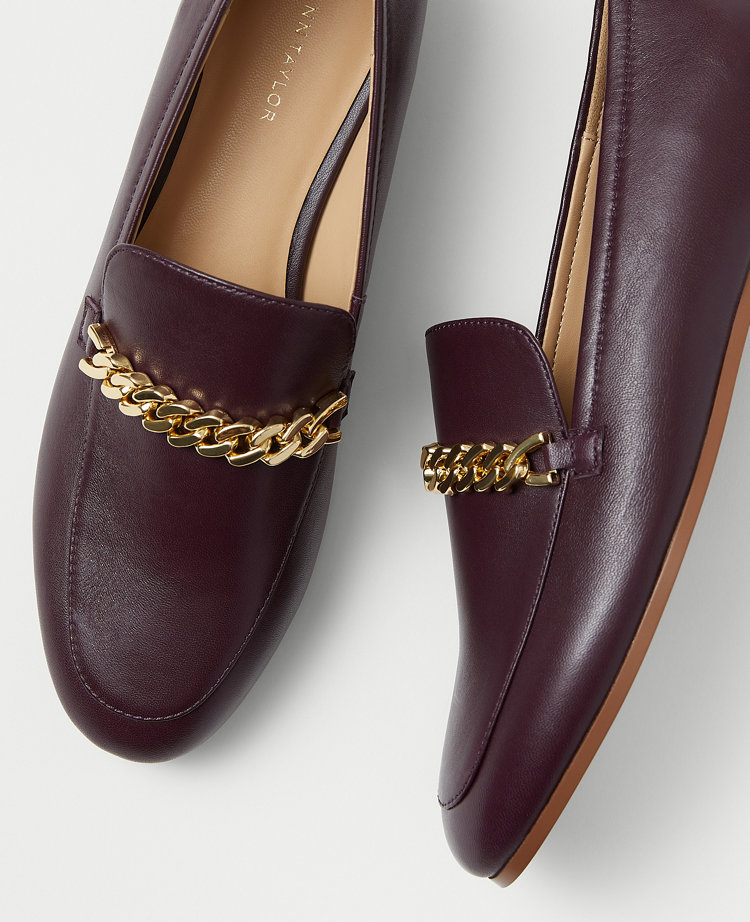 Chain Leather Loafers