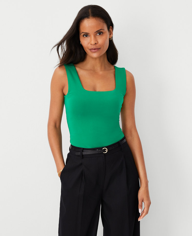 Refined Knit Square Neck Tank Top
