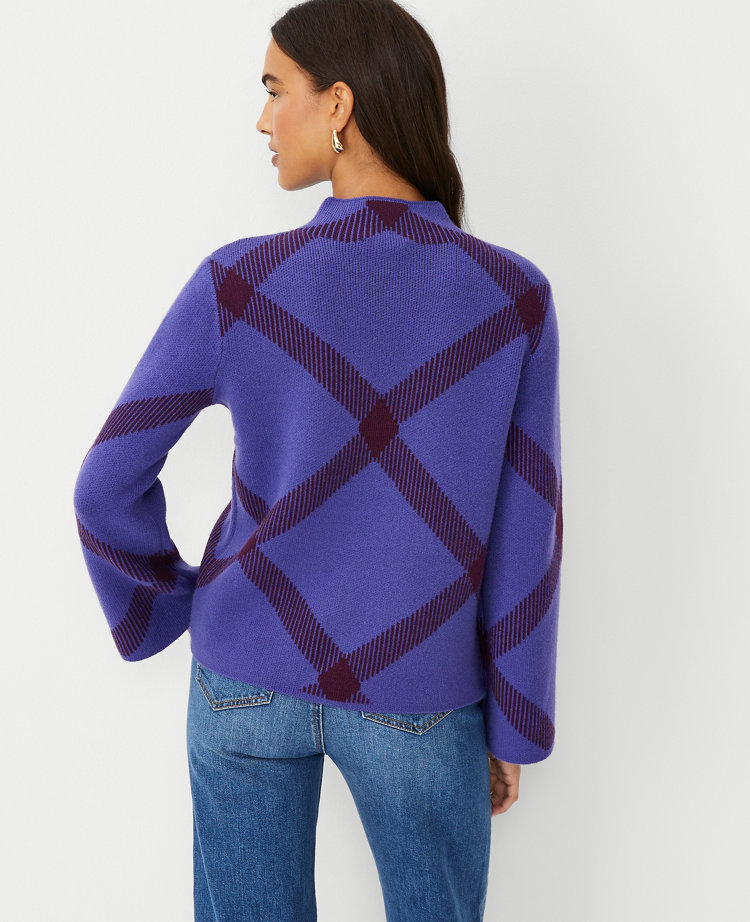 Petite Windowpane Jacquard Sweater