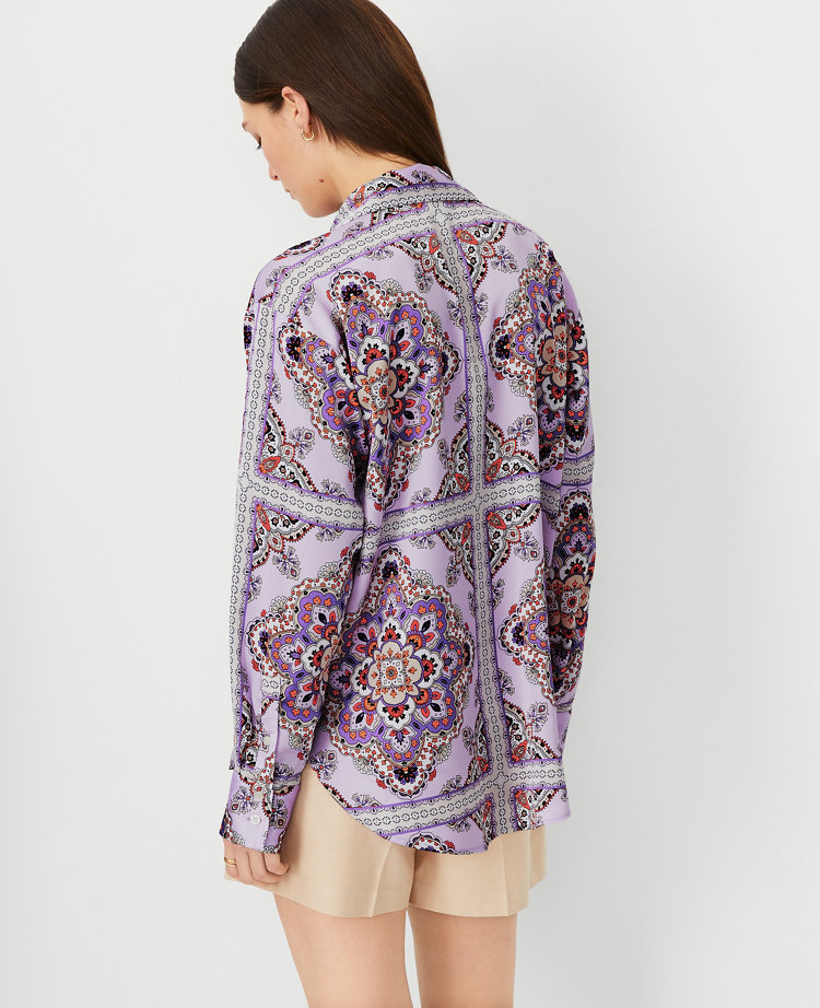 Tile Print Oversized Shirt
