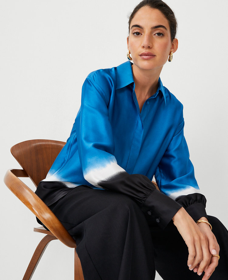 Women's Blue Work Blouses & Tops | Ann Taylor