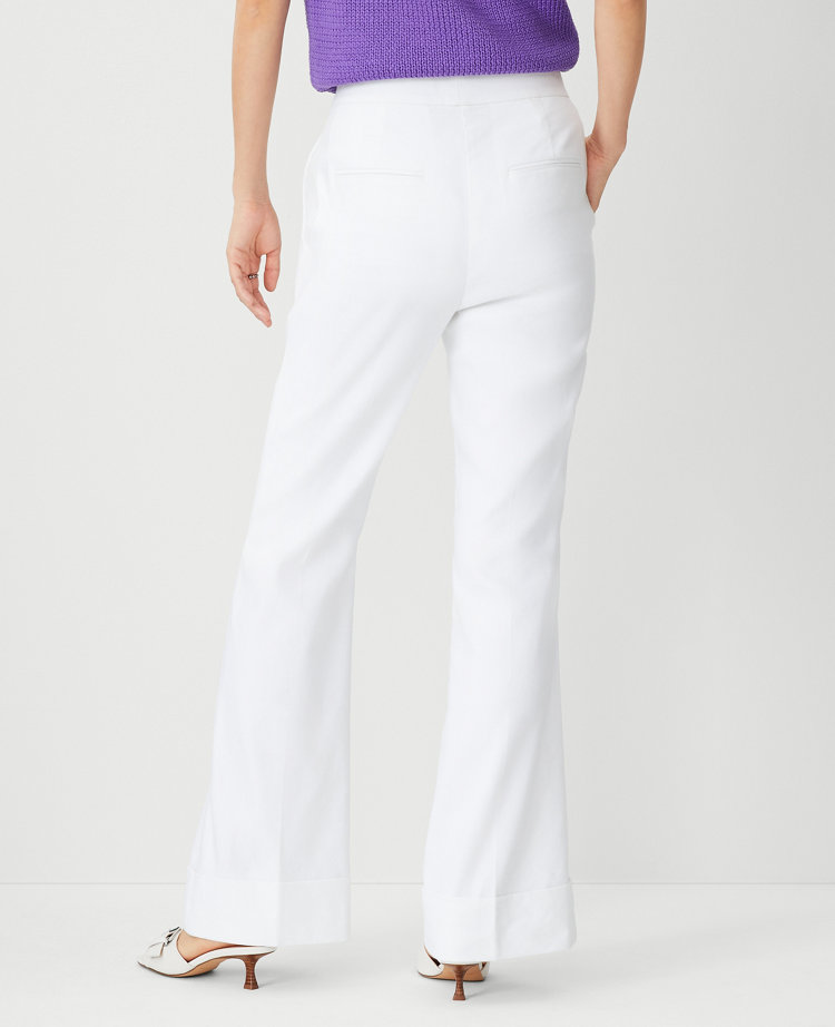 The Tab Waist Cuffed Trouser Pant in Linen Twill - Curvy Fit