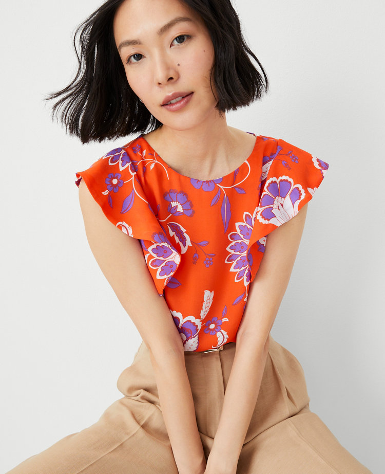 Women's Orange Petite Tops & Blouses | Ann Taylor